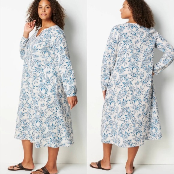 J. Jill | Dresses | J Jill Pure Jill Cabana Saffron Midi Dress Size M ...